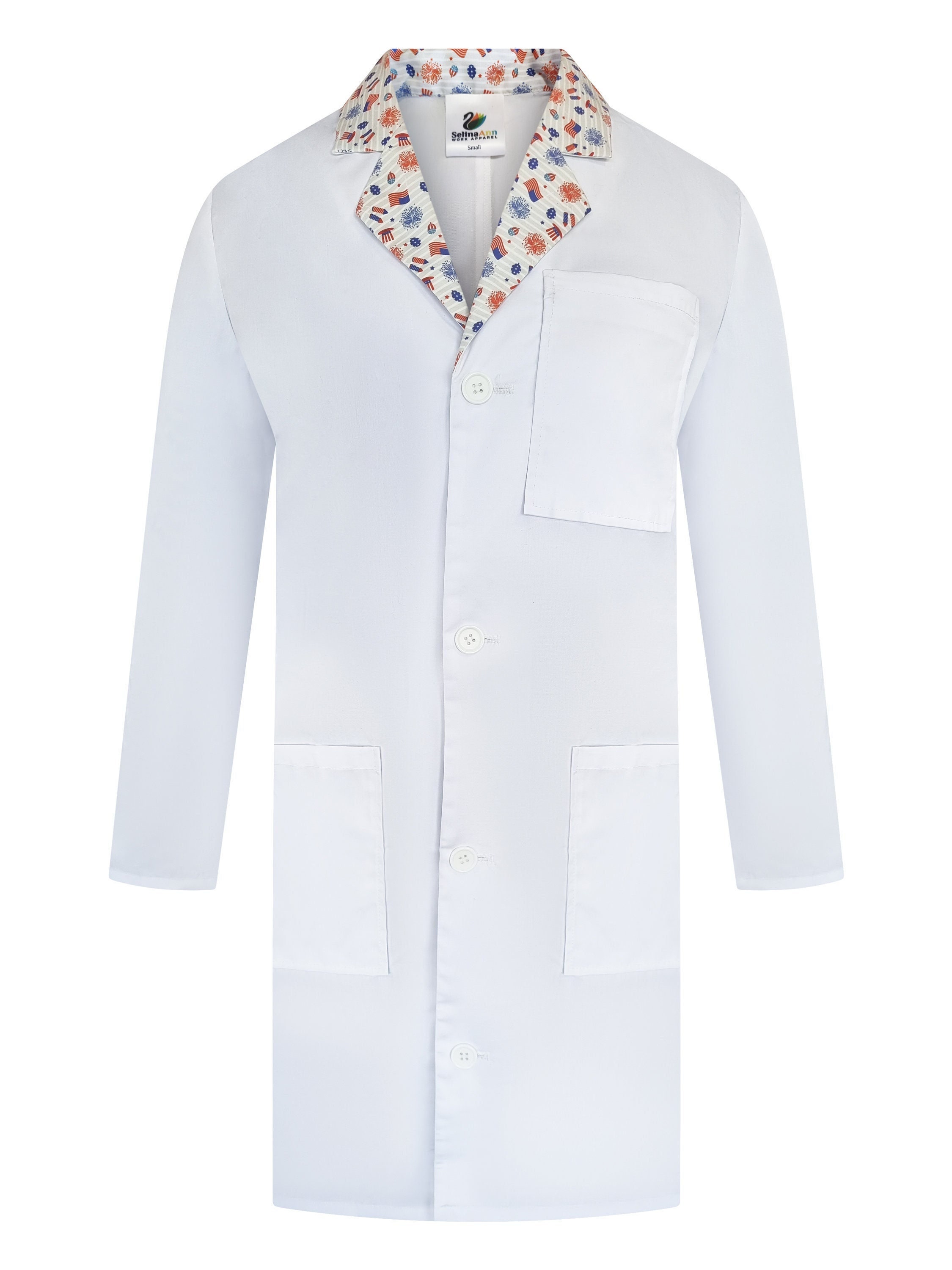 Custom Designer Lab Coat patriotic Print - Etsy