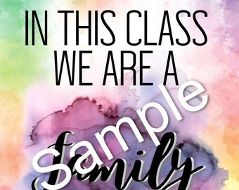 PRINTABLE Poster Watercolor Classroom Rules Poster INSTANT - Etsy