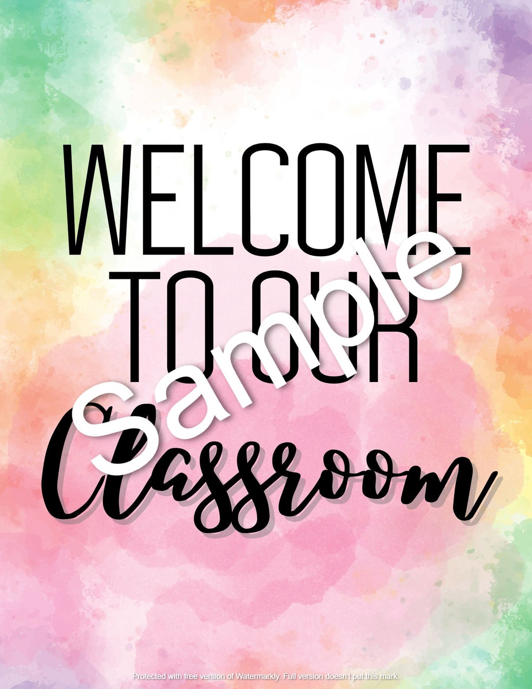 PRINTABLE Poster - Welcome to Our Classroom Watercolor Poster INSTANT ...
