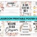 DIGITAL FILE Set of 8 Boho Floral Farmhouse Classroom Printable Posters ...