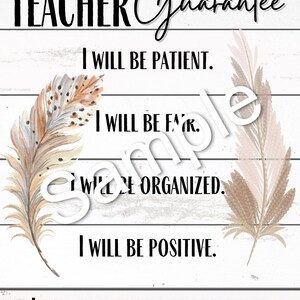 DIGITAL FILE Set of 8 Boho Floral Farmhouse Classroom Printable Posters ...