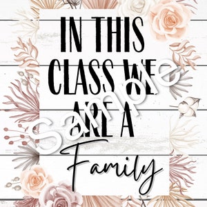 DIGITAL FILE Set of 8 Boho Floral Farmhouse Classroom Printable Posters ...