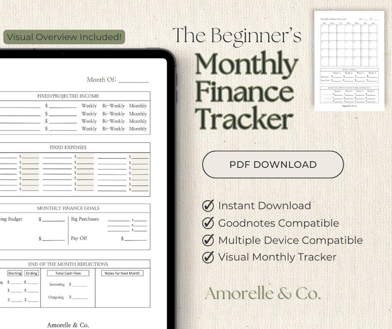Income Tracker, Personal Finance Tracker, Finance Organizer, Bill ...