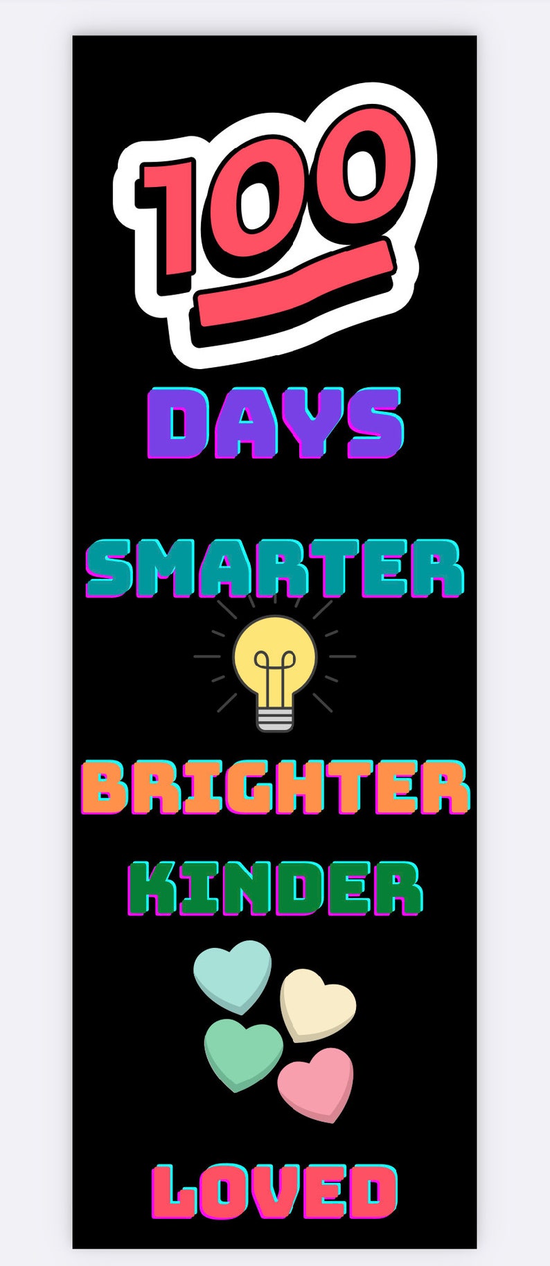 100 Days of School Bookmarks SVG & PDF - Etsy