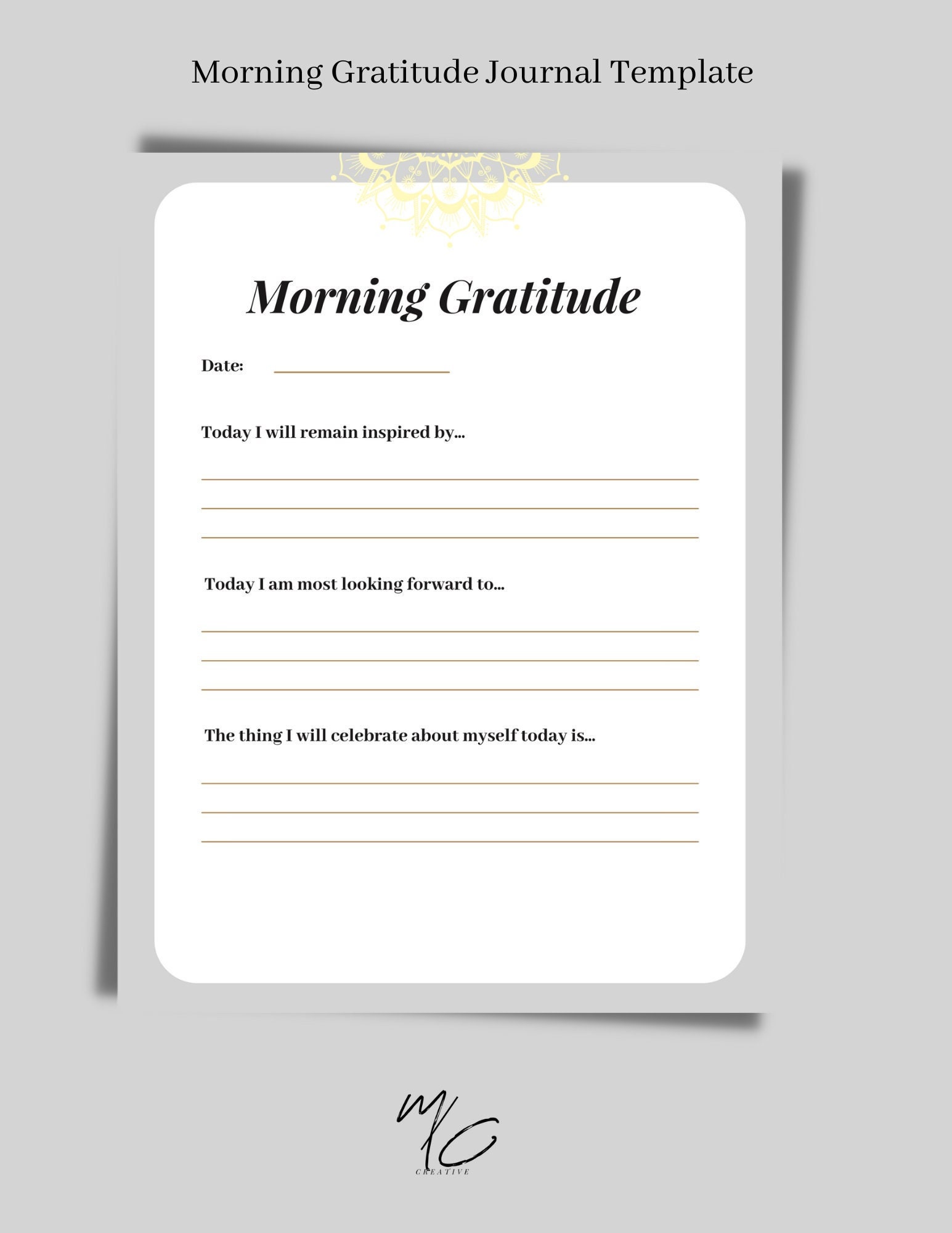 Morning Gratitude Journal Template - Etsy