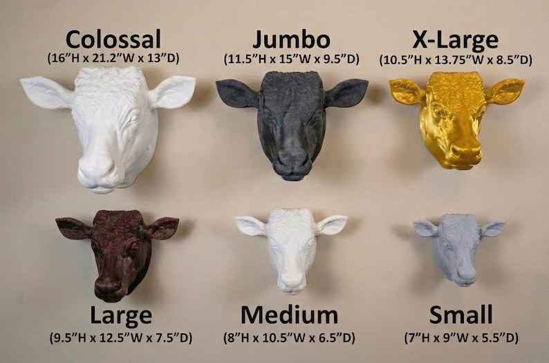 Cow Head Wall Sculpture & Decor | Cow Head Wall Art | Rustic Wall Decor ...