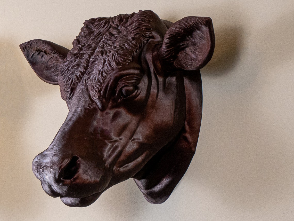 Cow Head Wall Sculpture & Decor Cow Head Wall Art Rustic - Etsy