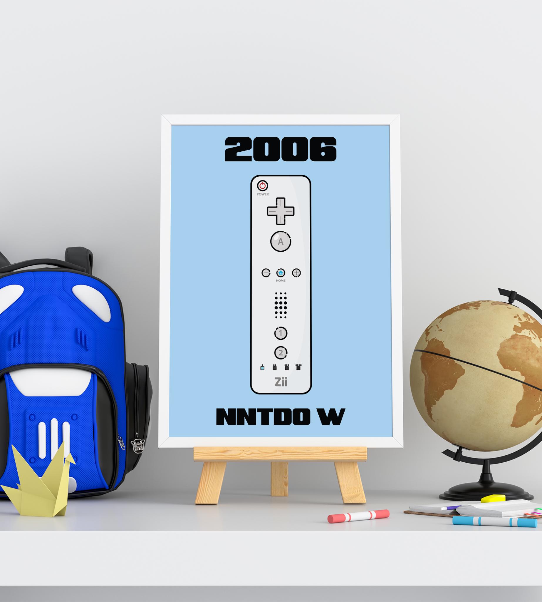 Nintedo Wii Controller Poster, Gamer Print, Gamepad Wall Decor, Digital ...