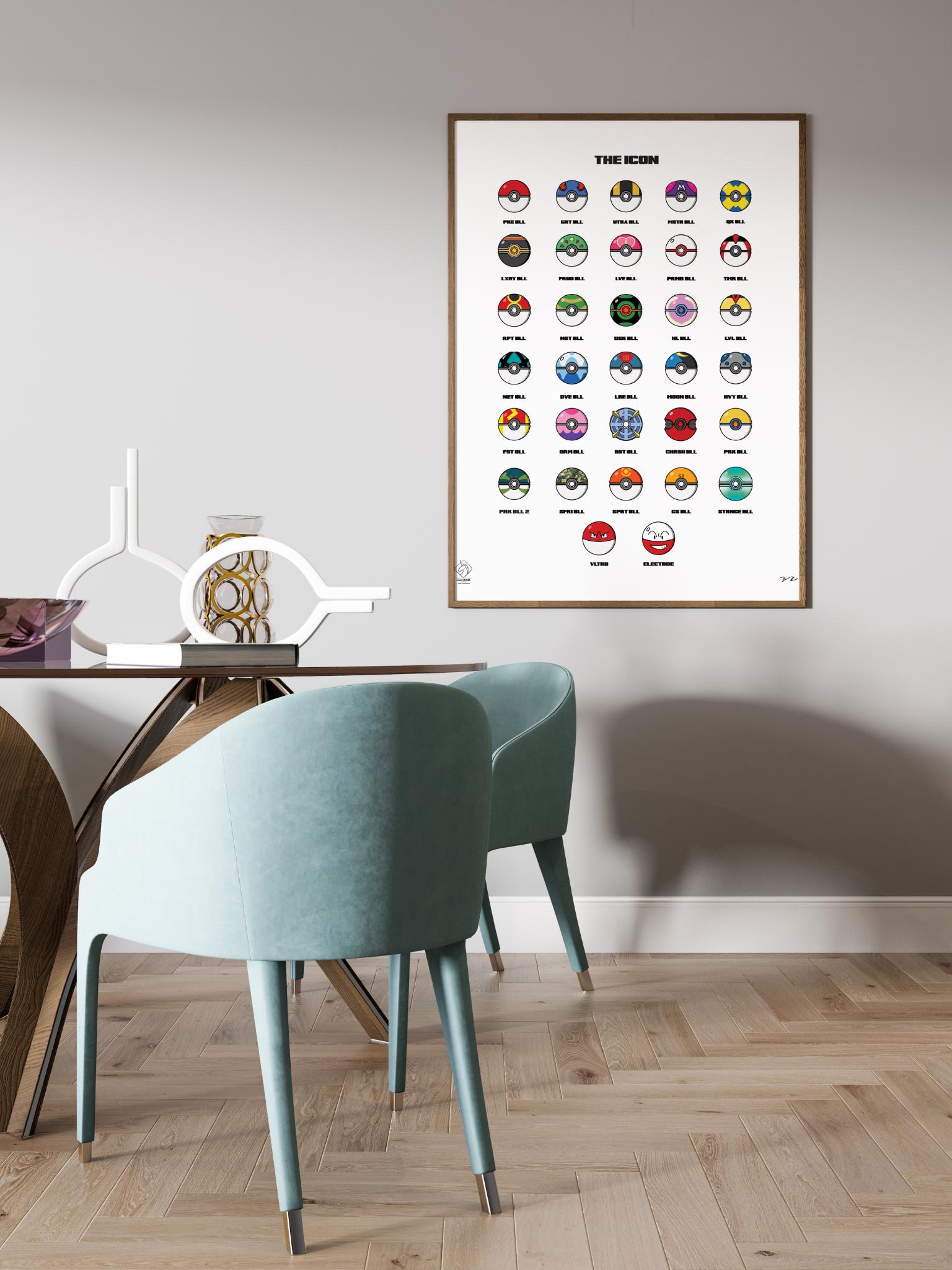 Pokéball Print, Fantasy Poster Minimalist Fantasy Print, Unique Gift ...