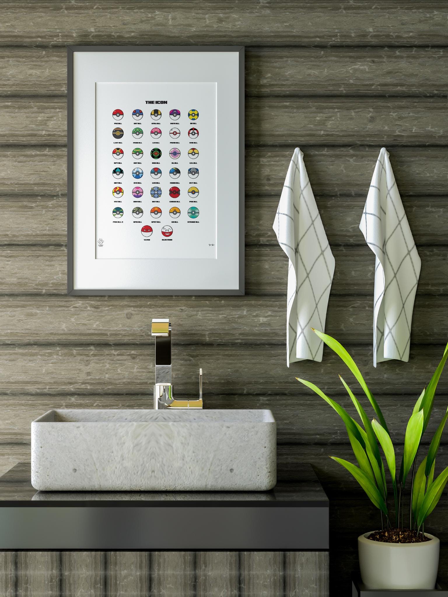 Pokéball Print, Fantasy Poster Minimalist Fantasy Print, Unique Gift ...