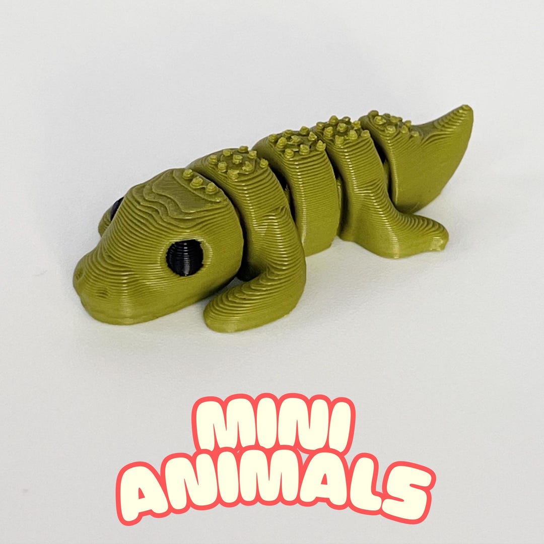 3D Printed Alligator Articulating Mini Animals - Cute Posable Fidget ...