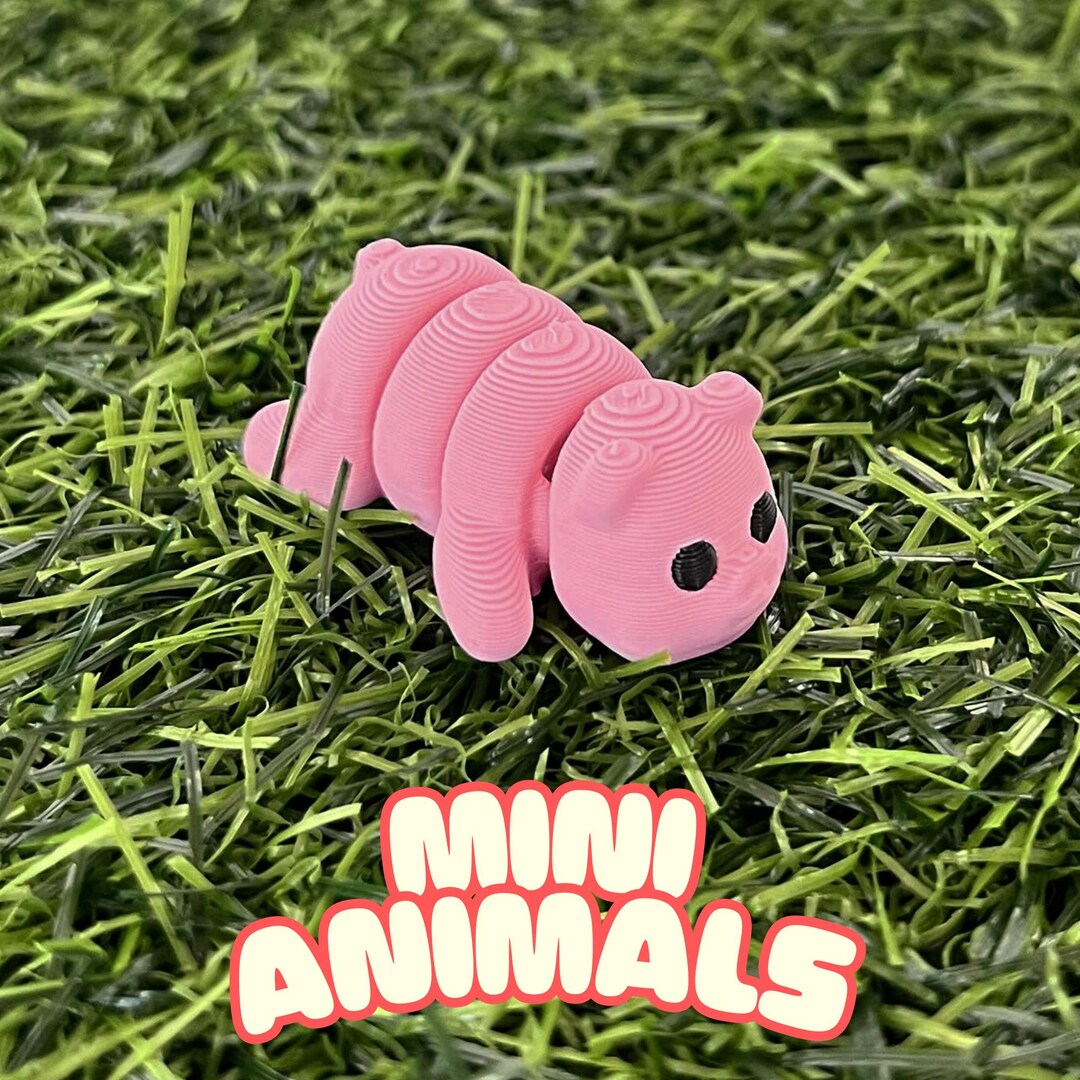 3D Printed Pig Articulating Mini Animals - Cute Posable Fidget Toys ...