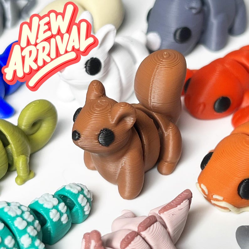 3D Printed Articulating Mini Animals - Cute Posable Fidget Toys - Fun ...