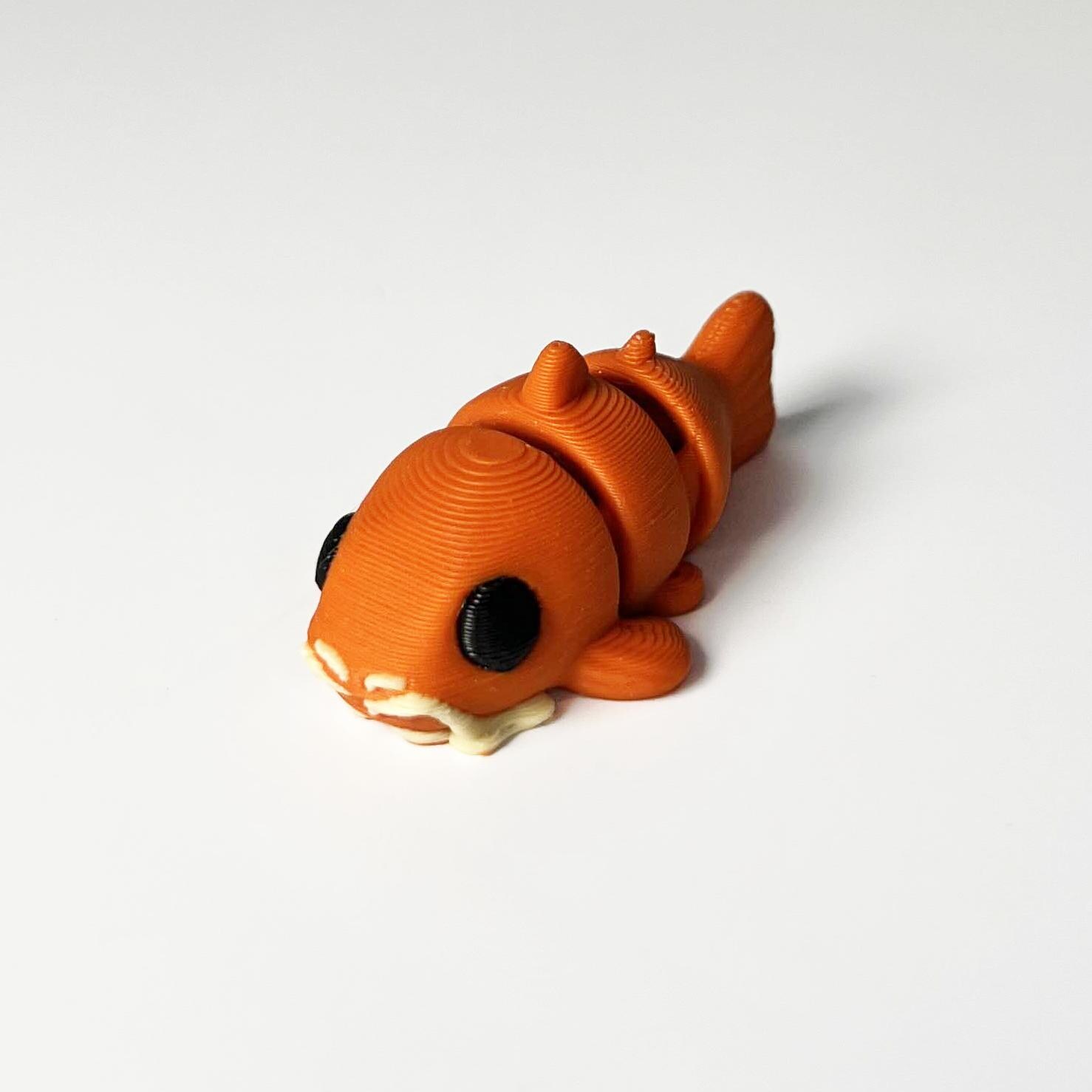 3D Printed Orange Koi Fish Articulating Mini Animals - Cute Posable ...