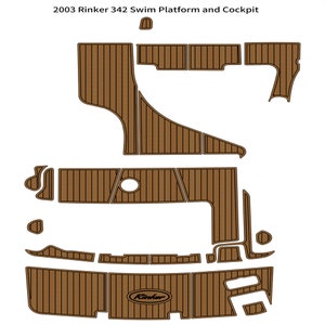 2003 Rinker 342 Swim Platform Cockpit Pad Boat EVA Foam Faux Teak Deck ...