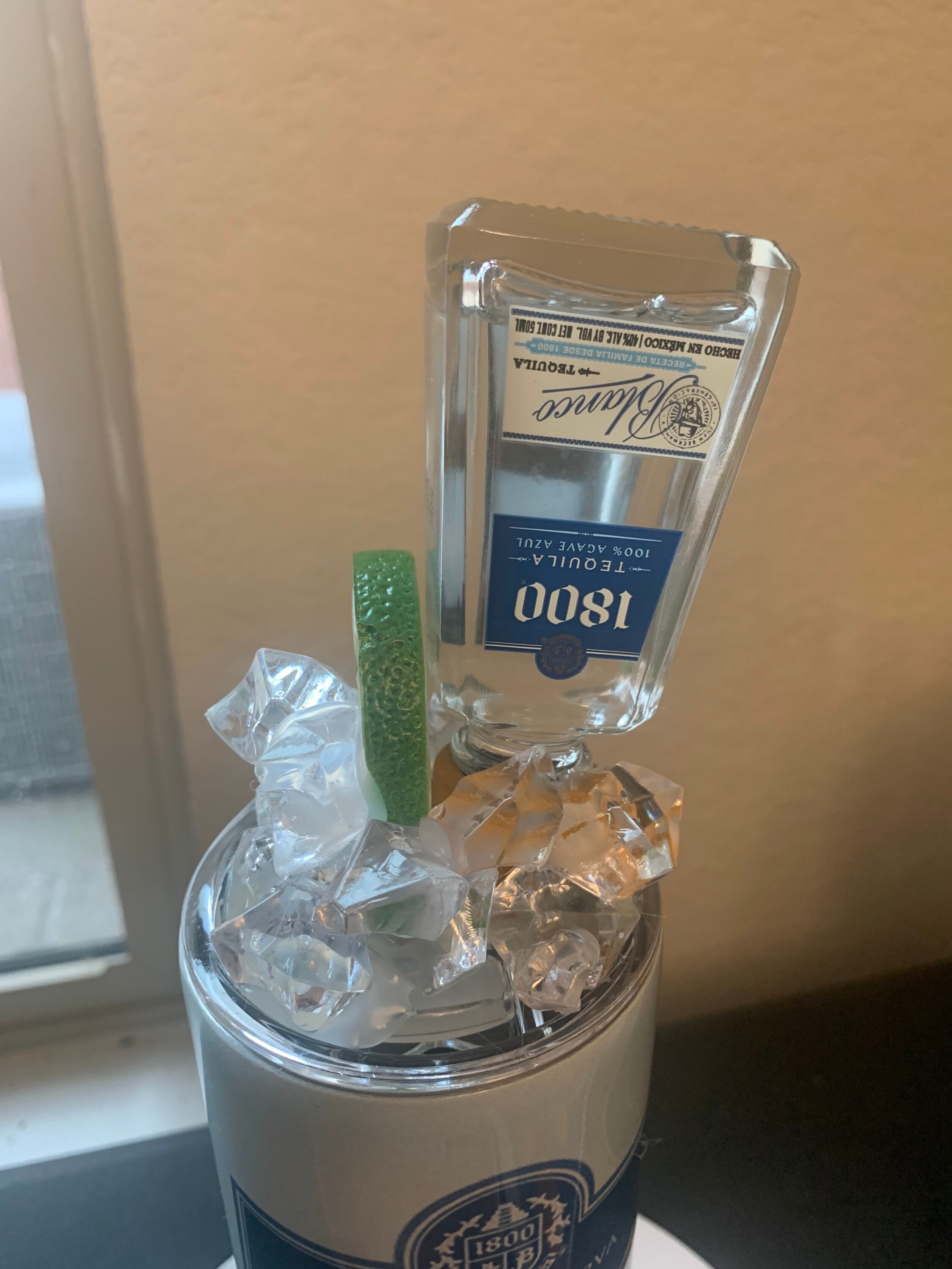 1800 Sliver Tequila Tumbler W Lime Ice Topper - Etsy