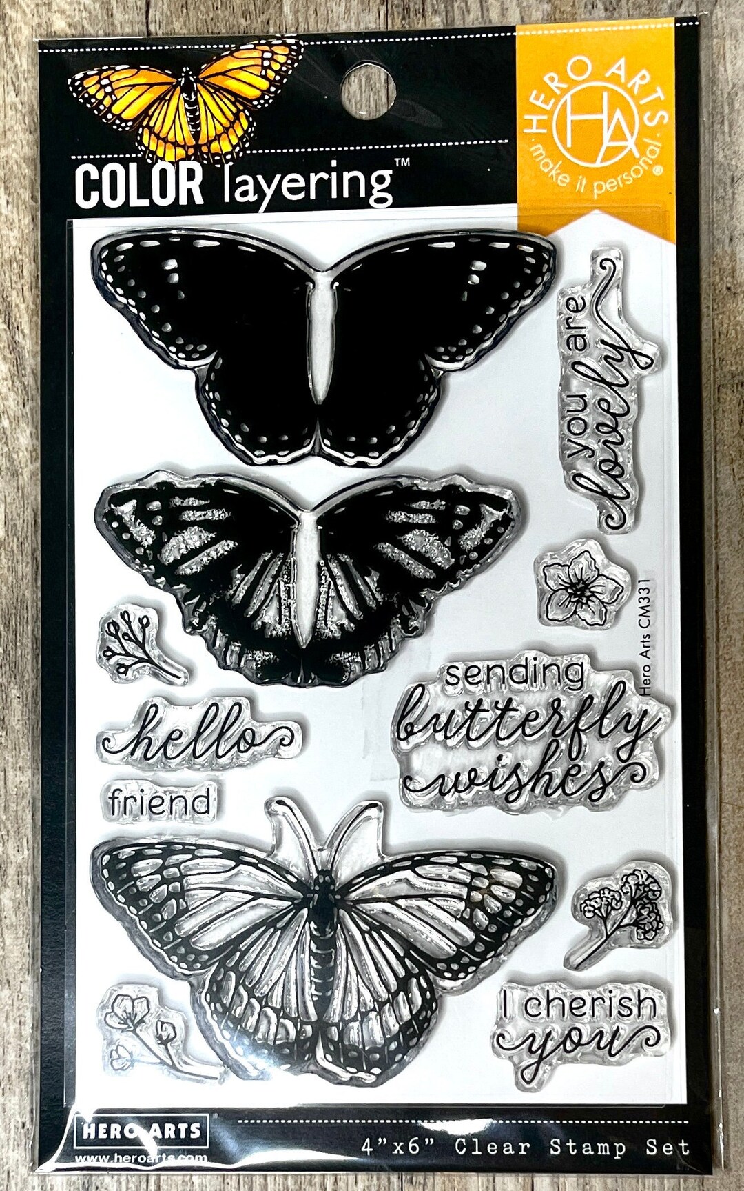 Hero Arts Color Layering Clear Stamps 4''X6'' Monarch - Etsy