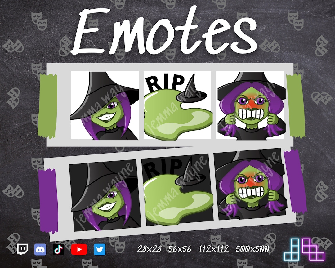 Wicked Witch Emotes for Twitch Discord Youtube/streamers - Etsy Ireland