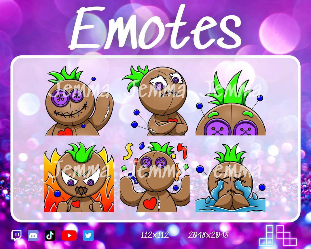 Chibi Voo Doo Doll Emotes for Twitch, Discord, Youtube/streamers ...