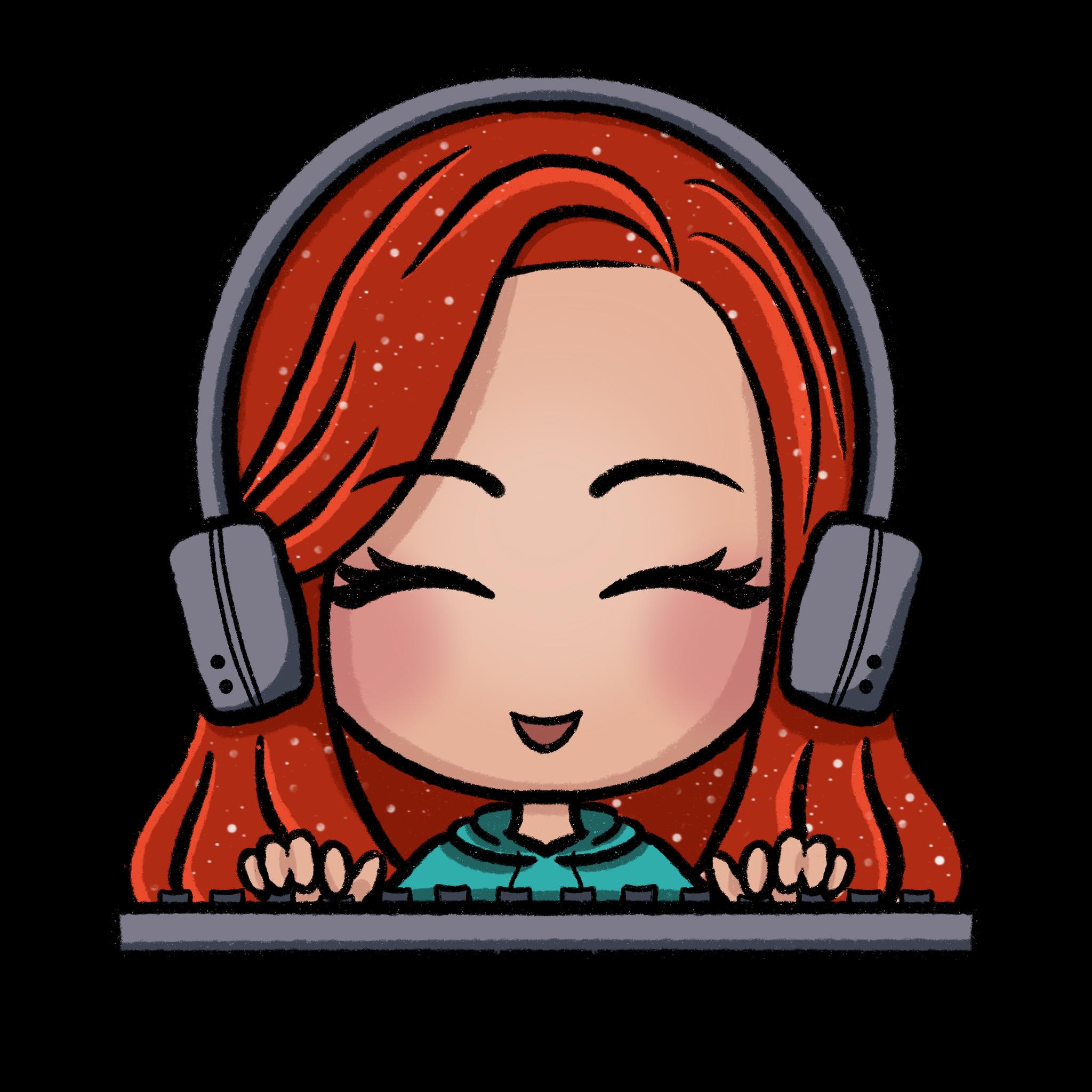 Pngtuber Red Head, Blue Eyed Gamer Girl for Streaming, Gaming, Discord ...
