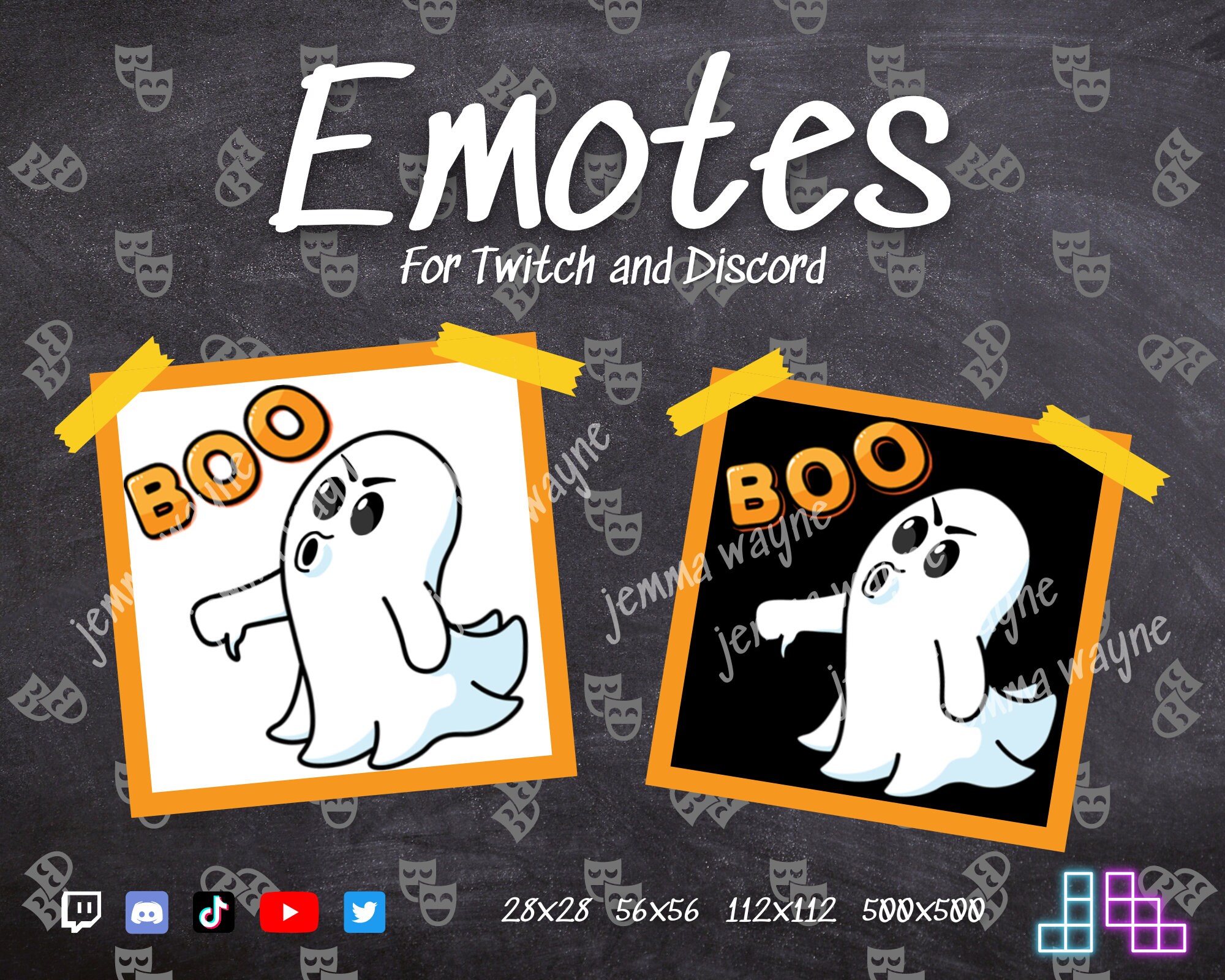 Animated Booing Ghost Emotes for Twitch, Discord, Youtube/streamers ...