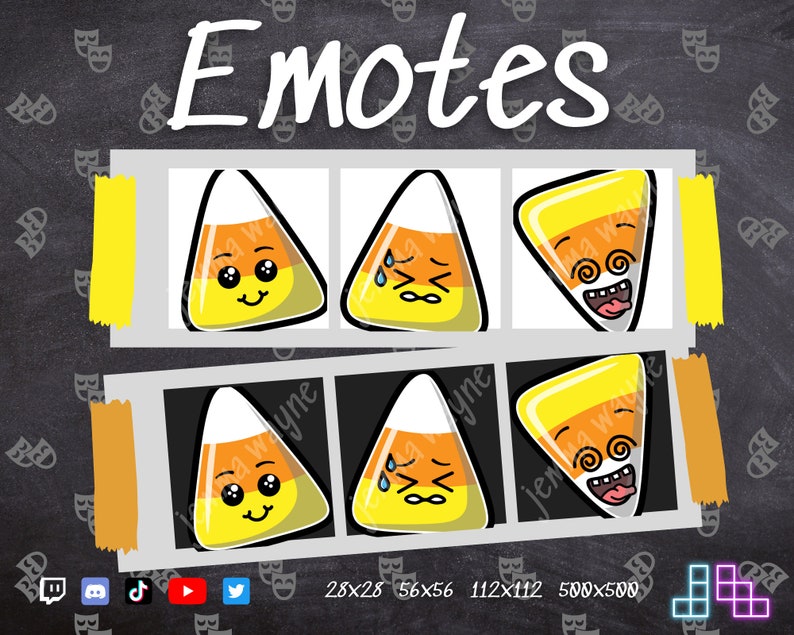 Candy Corn Emotes 1 for Twitch, Discord, Youtube/streamers, Streaming ...