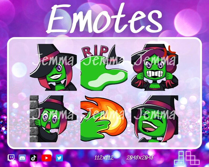 Chibi Wicked Witch Emotes for Twitch, Discord, Youtube/streamers ...