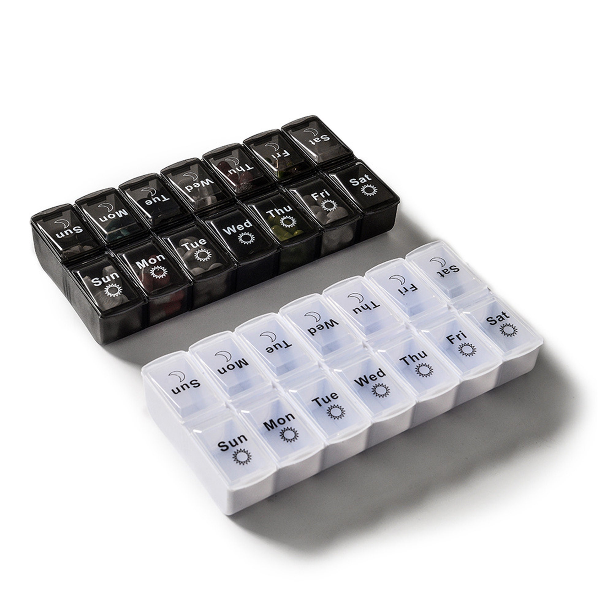 2pack Weekly Pill Organizer, Pill Box 7 Days, Day and Night Pill Box ...