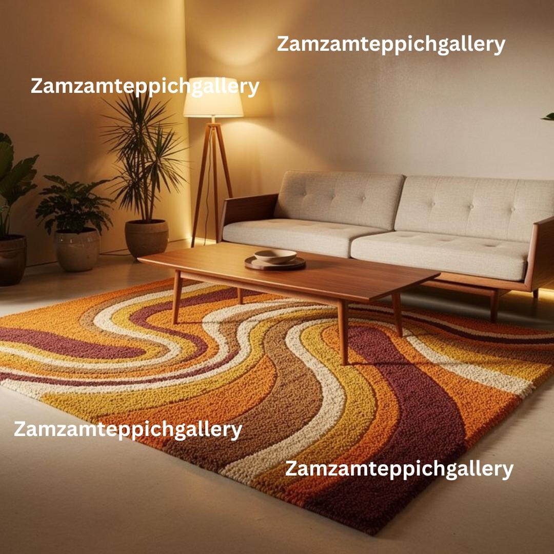 Hand-tufted Wool Shag Rug • Retro 70s Wave Carpet - Etsy