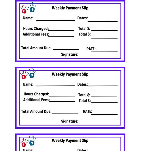 Daycare Payment Form - Etsy