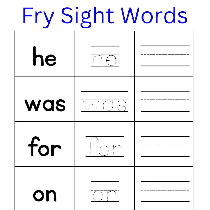 Trace and Write Words - Etsy