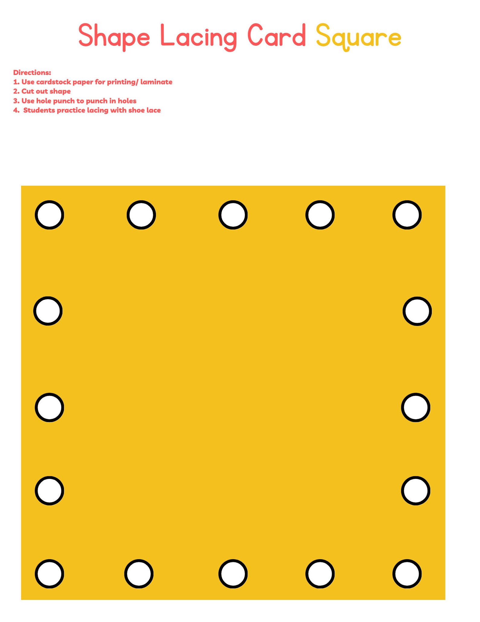 Shape Lacing Cards / Shape Lessons / Shape Activities / Kindergarten ...
