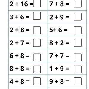 4 Printable Missing Addends Worksheets up to 20 / Math Addition ...