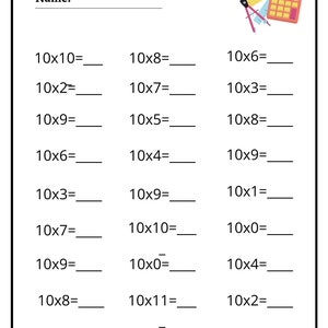 Multiplication Worksheets 1-12 , Multiply Pages, 12 Math Pages ...