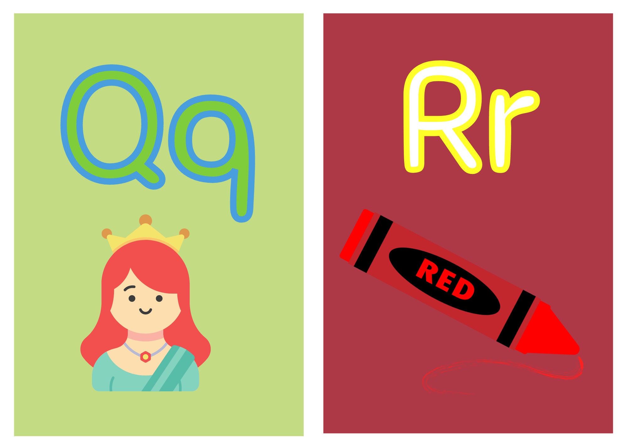 Alphabet Flash Cards, ABC Flash Cards, Abc Worksheet, ABC Practice, A-Z ...