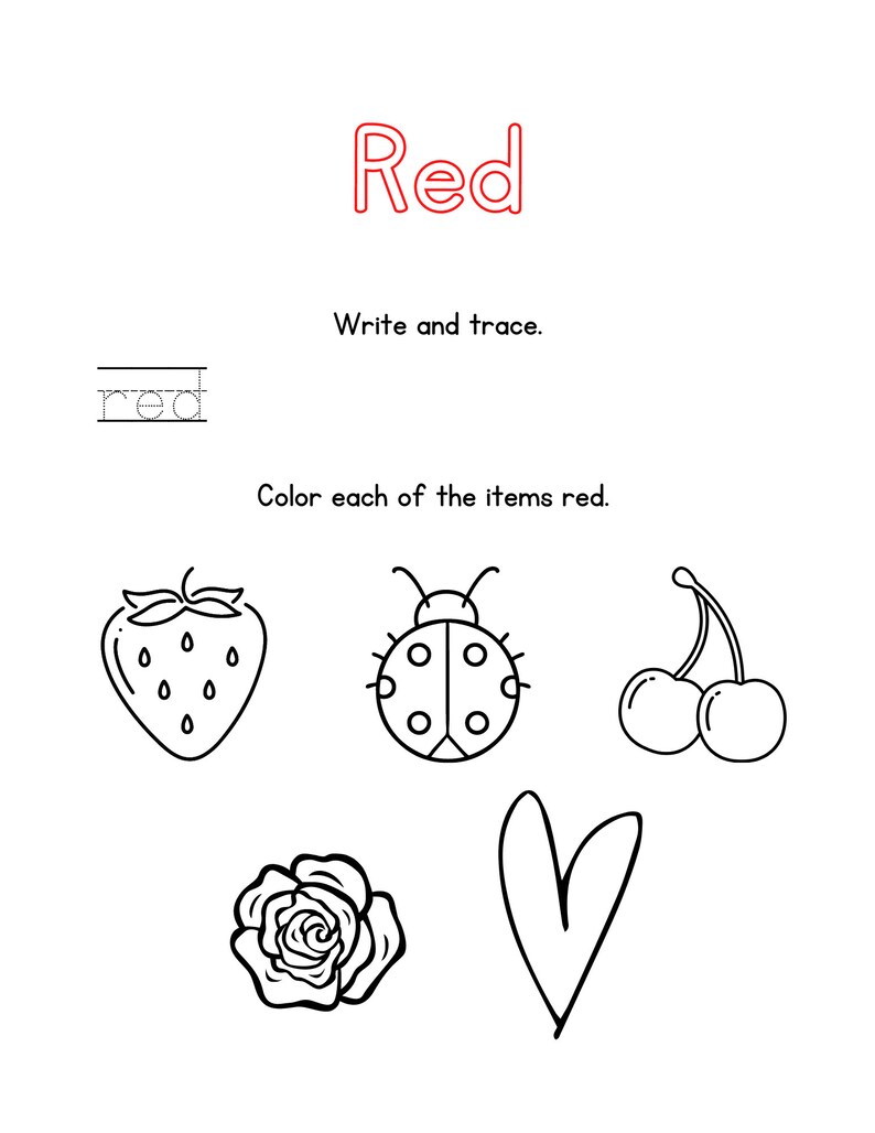 Color Worksheet, Learning School Worksheet, Printable Kindergarten ...