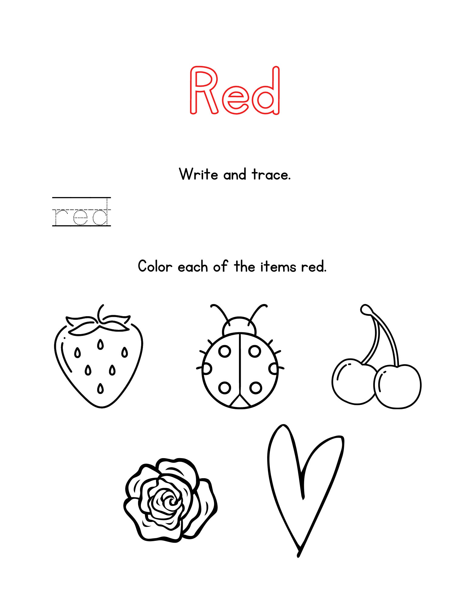 Color Worksheet, Learning School Worksheet, Printable Kindergarten ...
