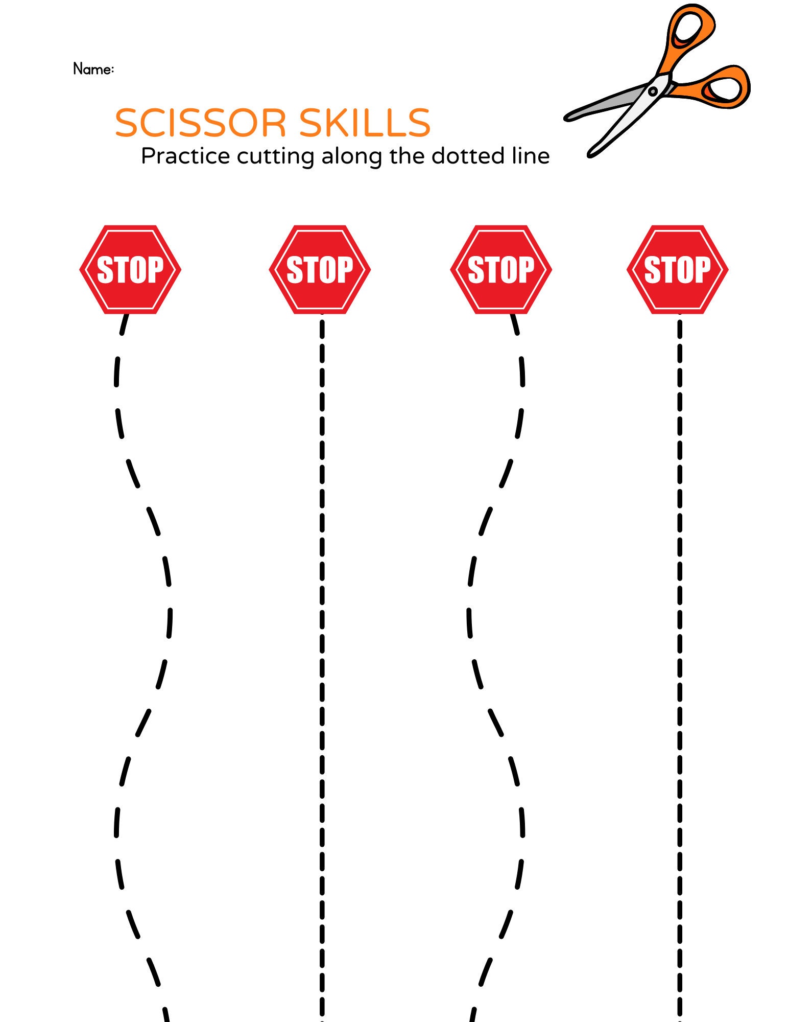 Cutting Practice Worksheet. Scissor Practice, Cuting Practice, Cut ...