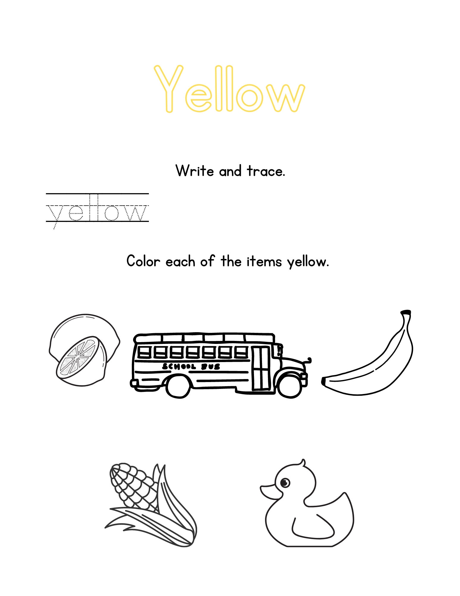 Color Worksheet, Learning School Worksheet, Printable Kindergarten ...