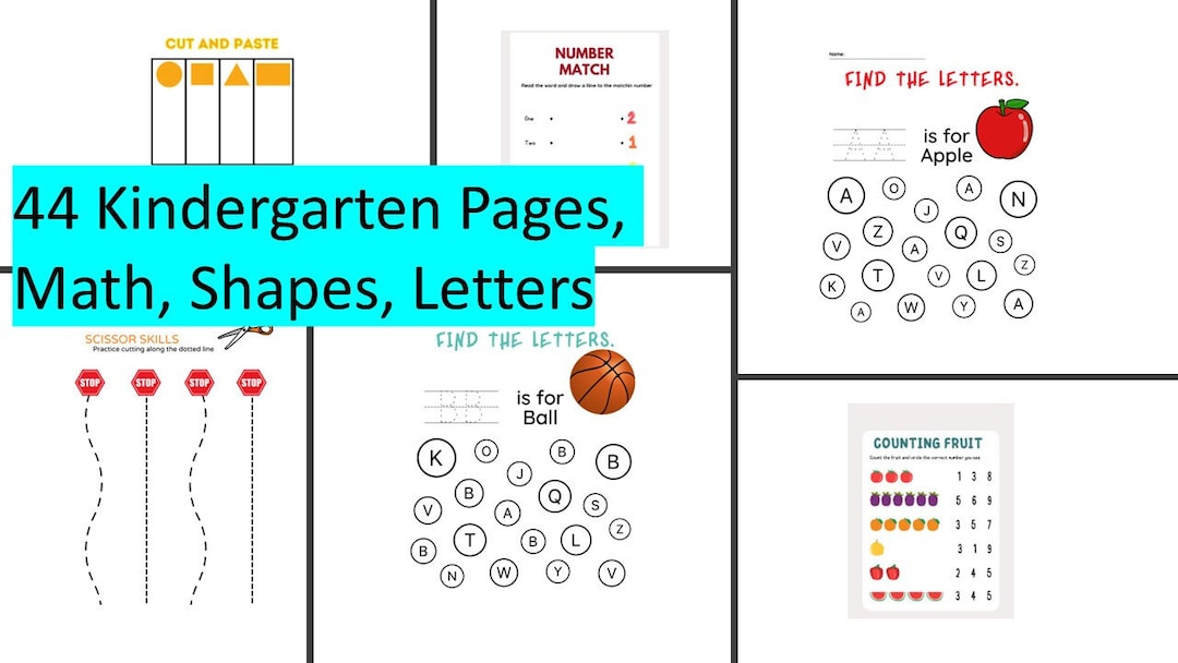Preschool / Kindergarten Worksheets 44 Pages - Letter Recognition ...