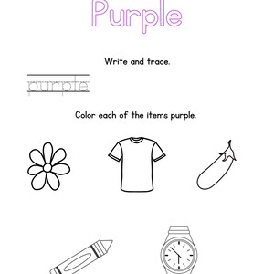 Color Worksheet, Learning School Worksheet, Printable Kindergarten ...