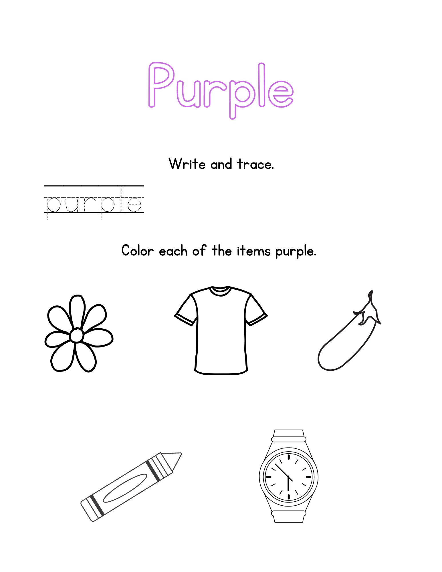 Color Worksheet, Learning School Worksheet, Printable Kindergarten ...