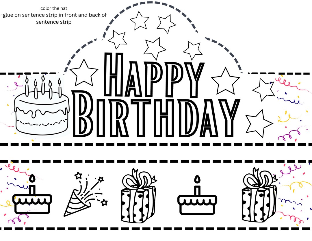 Happy Birthday Crown Printable Crown Paper Crown Daycare School
