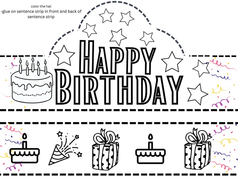 Happy Birthday Crown, Printable Crown, Paper Crown, Daycare, School ...