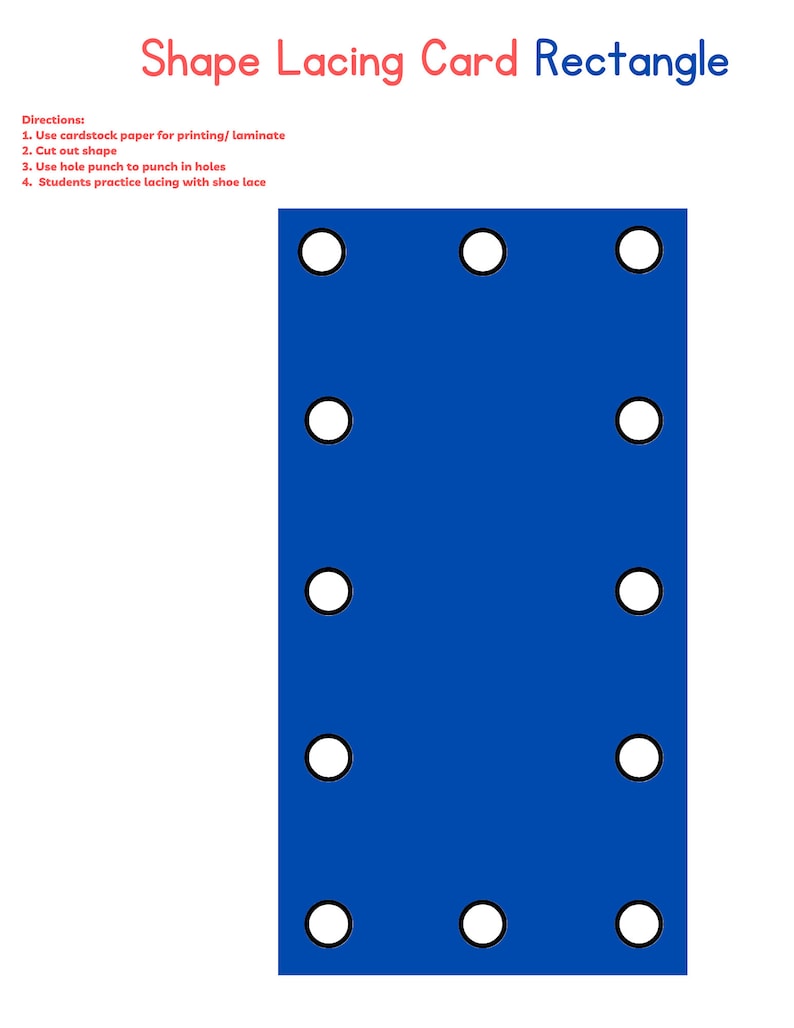 Shape Lacing Cards / Shape Lessons / Shape Activities / Kindergarten ...