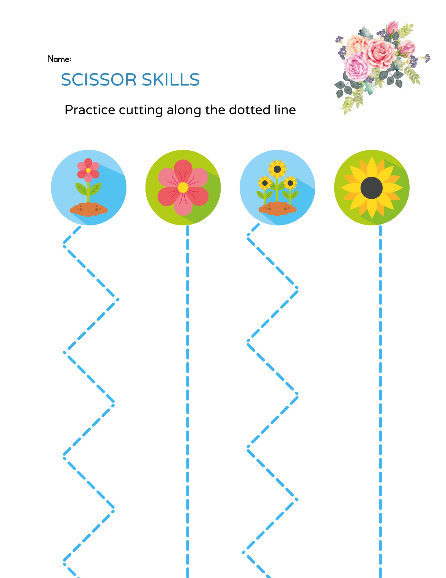 Cutting Practice Worksheet. Scissor Practice, Cuting Practice, Cut ...