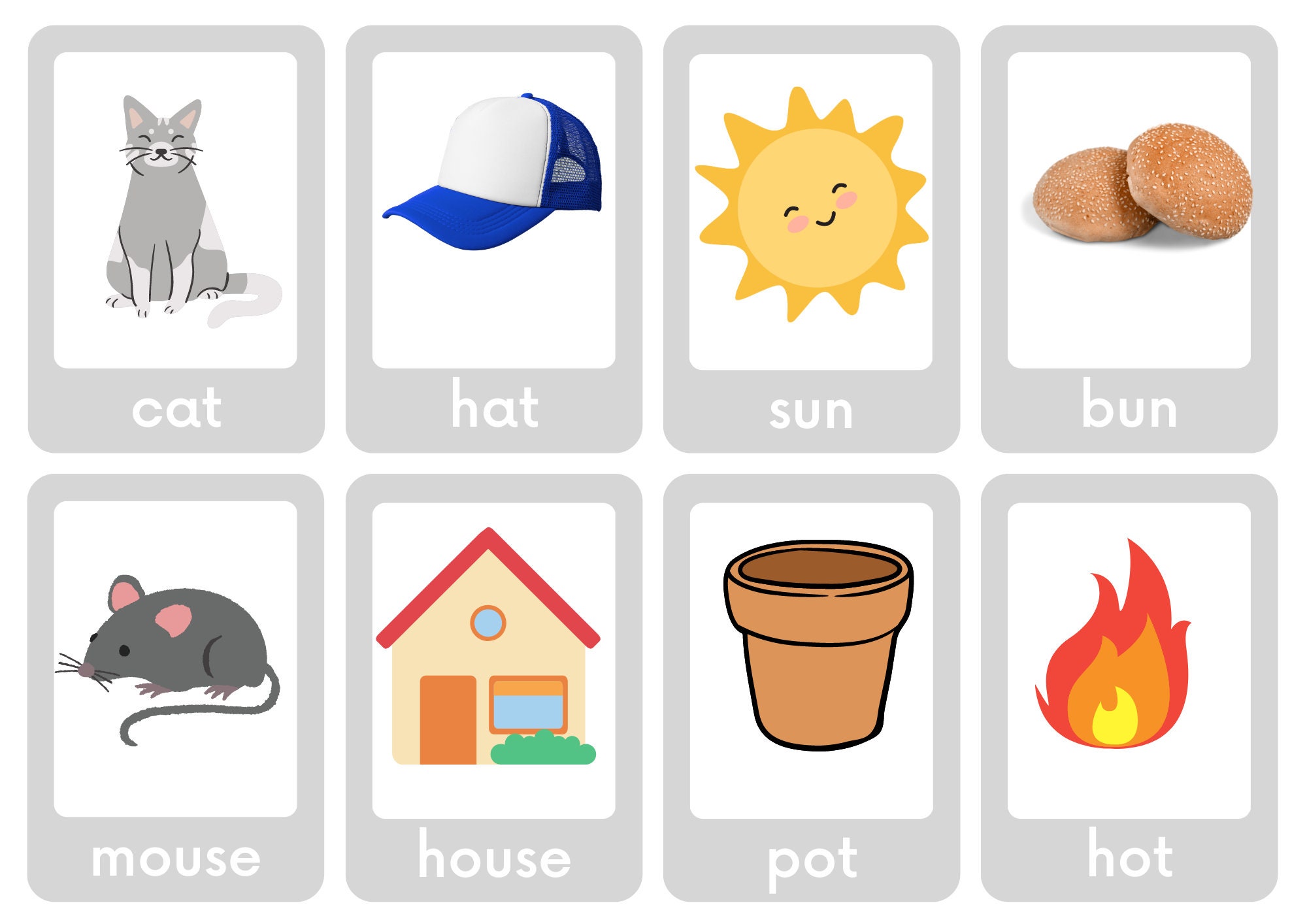 Rhyming Matching Words / Rhyming Cards / Matching Game / Preschool ...