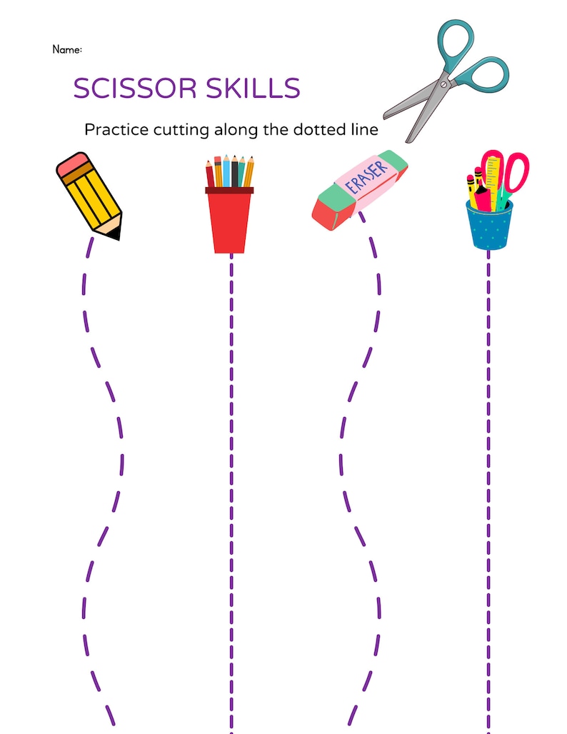 Cutting Practice Worksheet. Scissor Practice, Cuting Practice, Cut ...