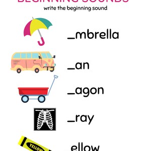 Beginning Sounds Worksheets, A-Z Sounds, Kindergarten, Preschool ...