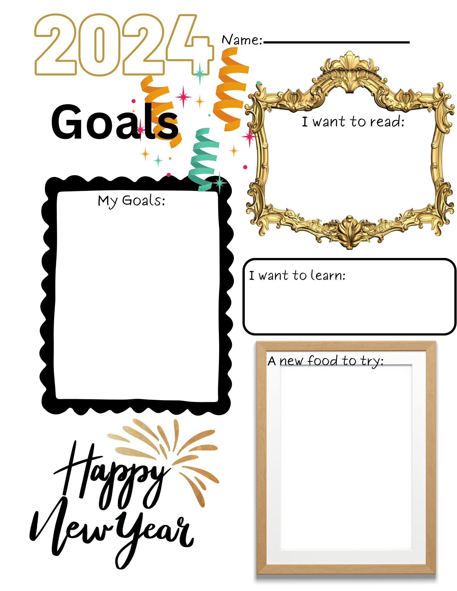 New Year 2024 All About Me, Happy New Year, Editable Document, School ...